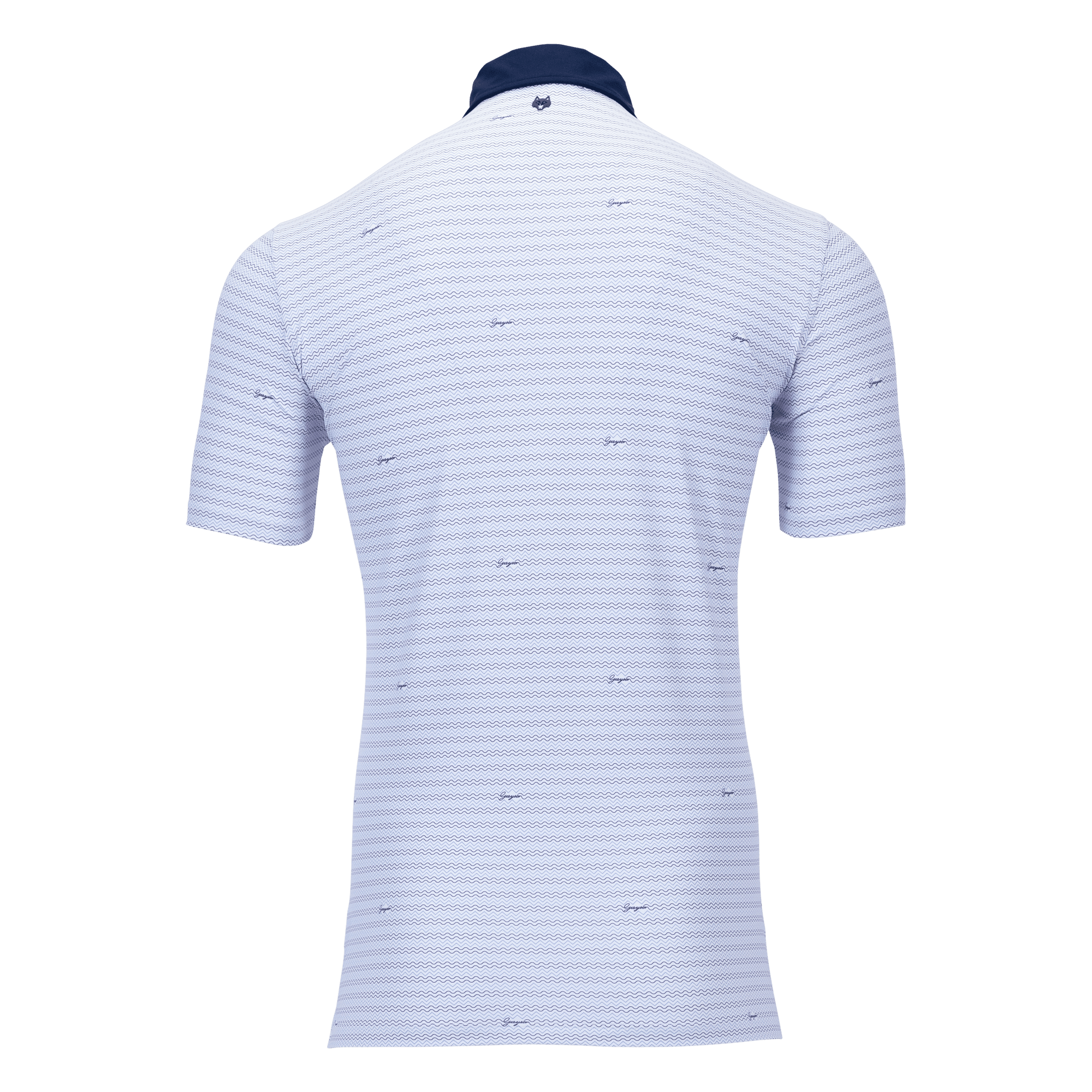 Mens Wind And Water Symbol Polo - Performance Polo with Button-Down ...