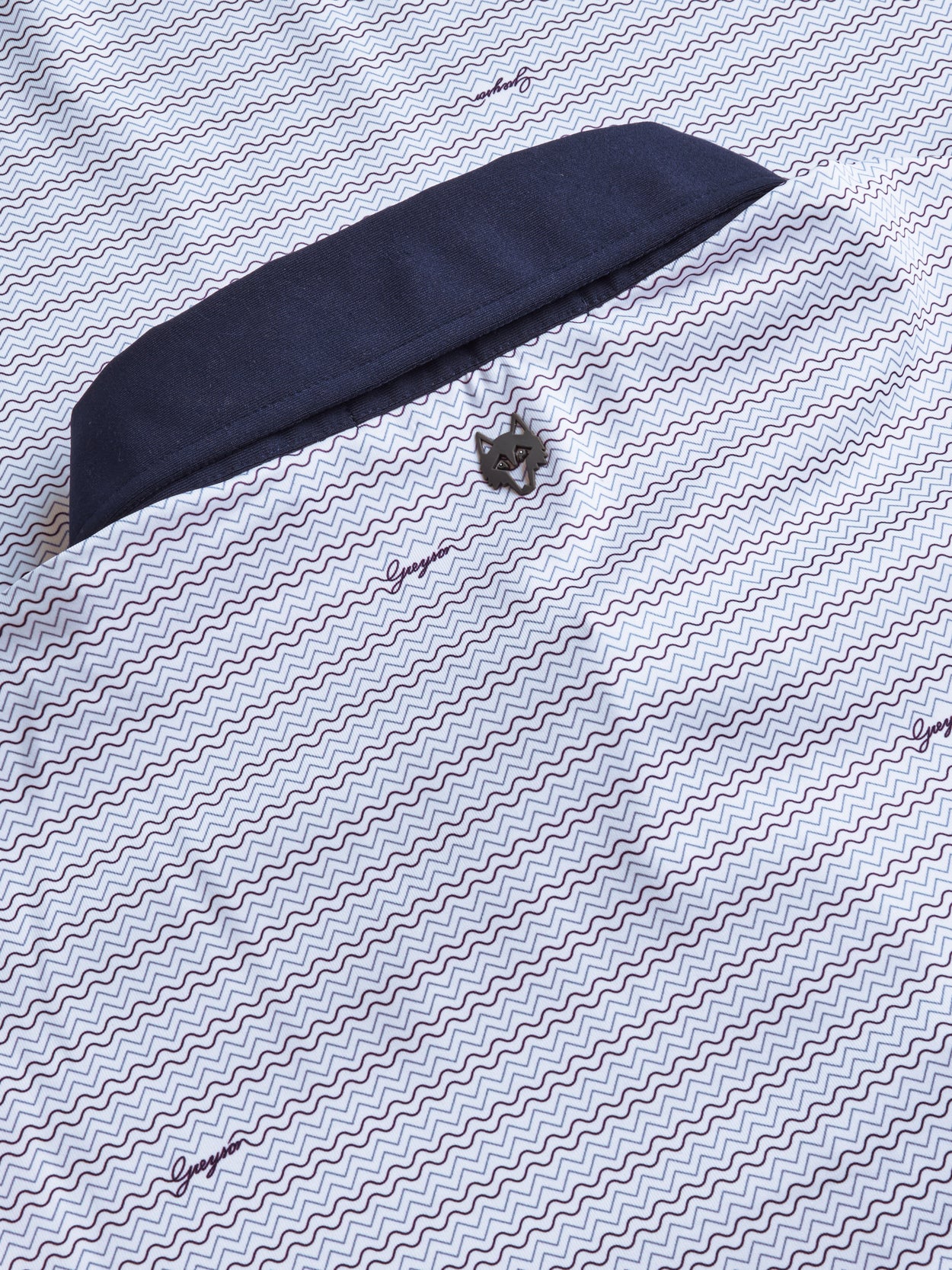 Mens Wind And Water Symbol Polo - Performance Polo with Button-Down ...