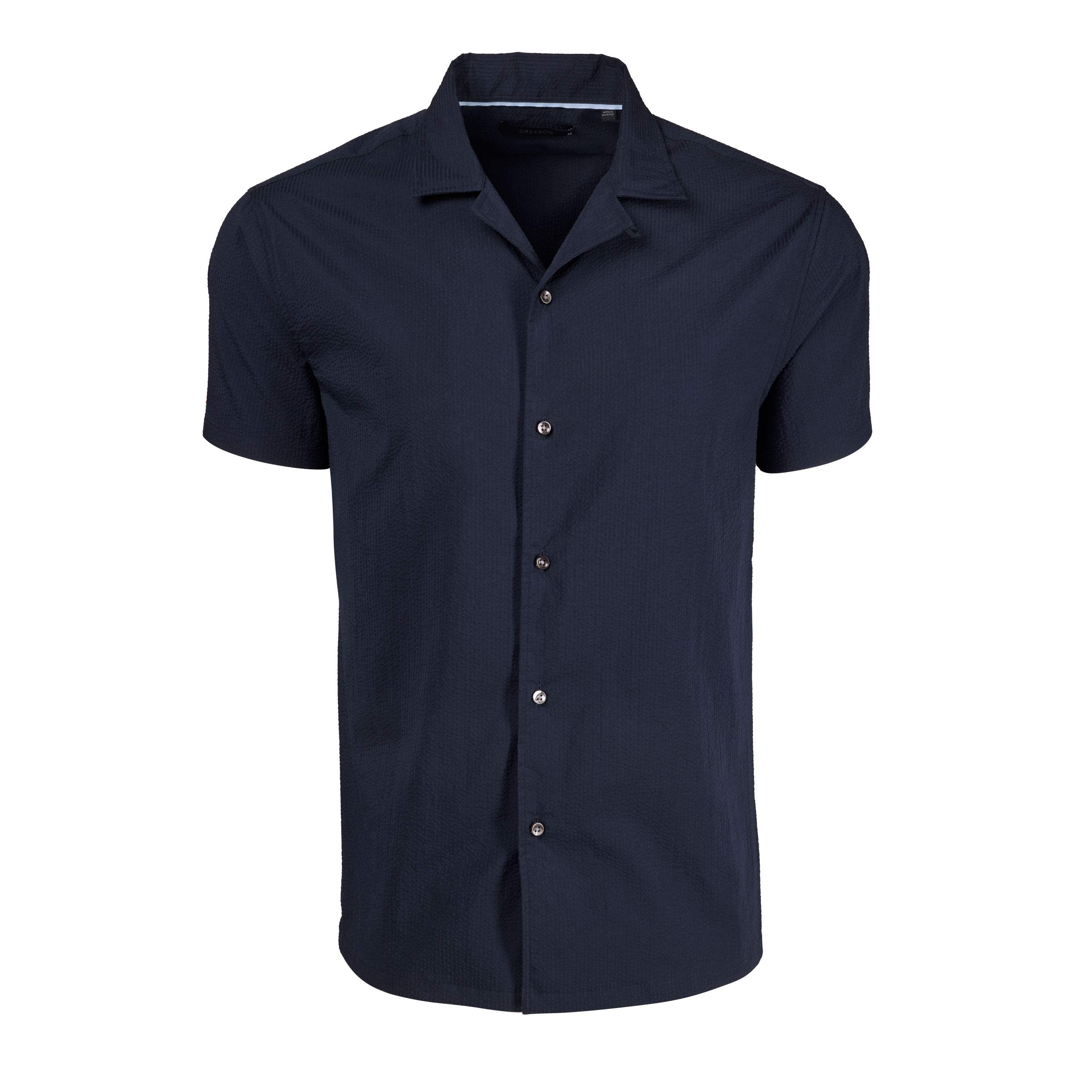 Mens Rhodes Seersucker Camp Shirt - Lightweight Relaxed Resort Shirt ...