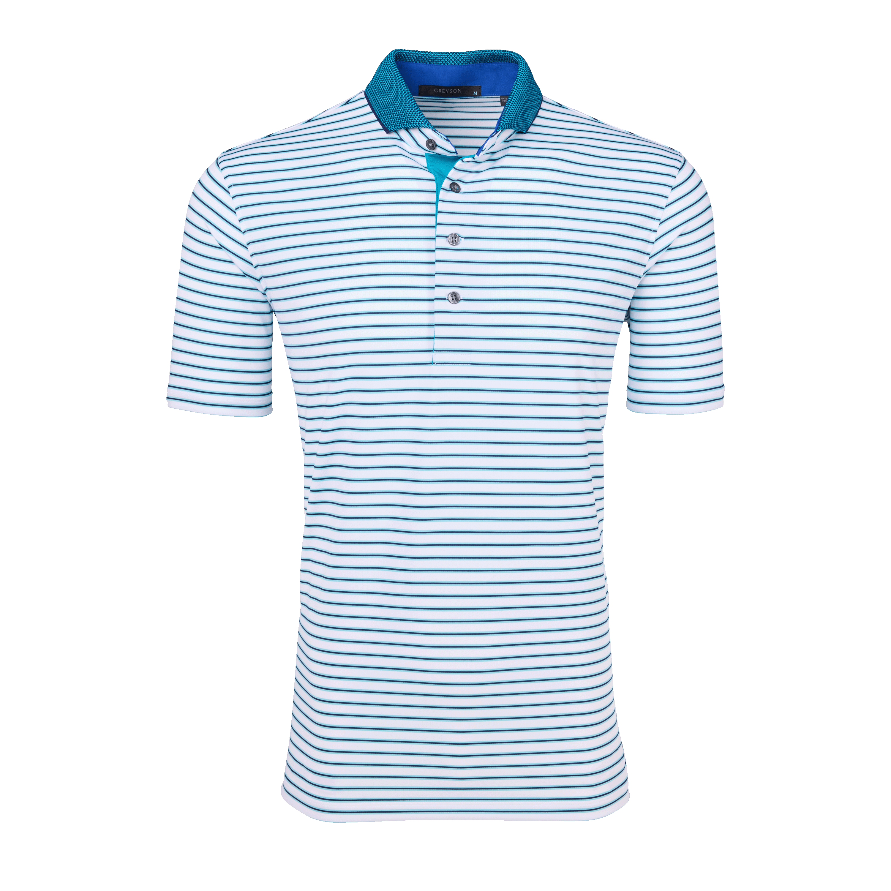 Mens Arenal Short Sleeve Polo - Performance Striped Polo with Knit ...