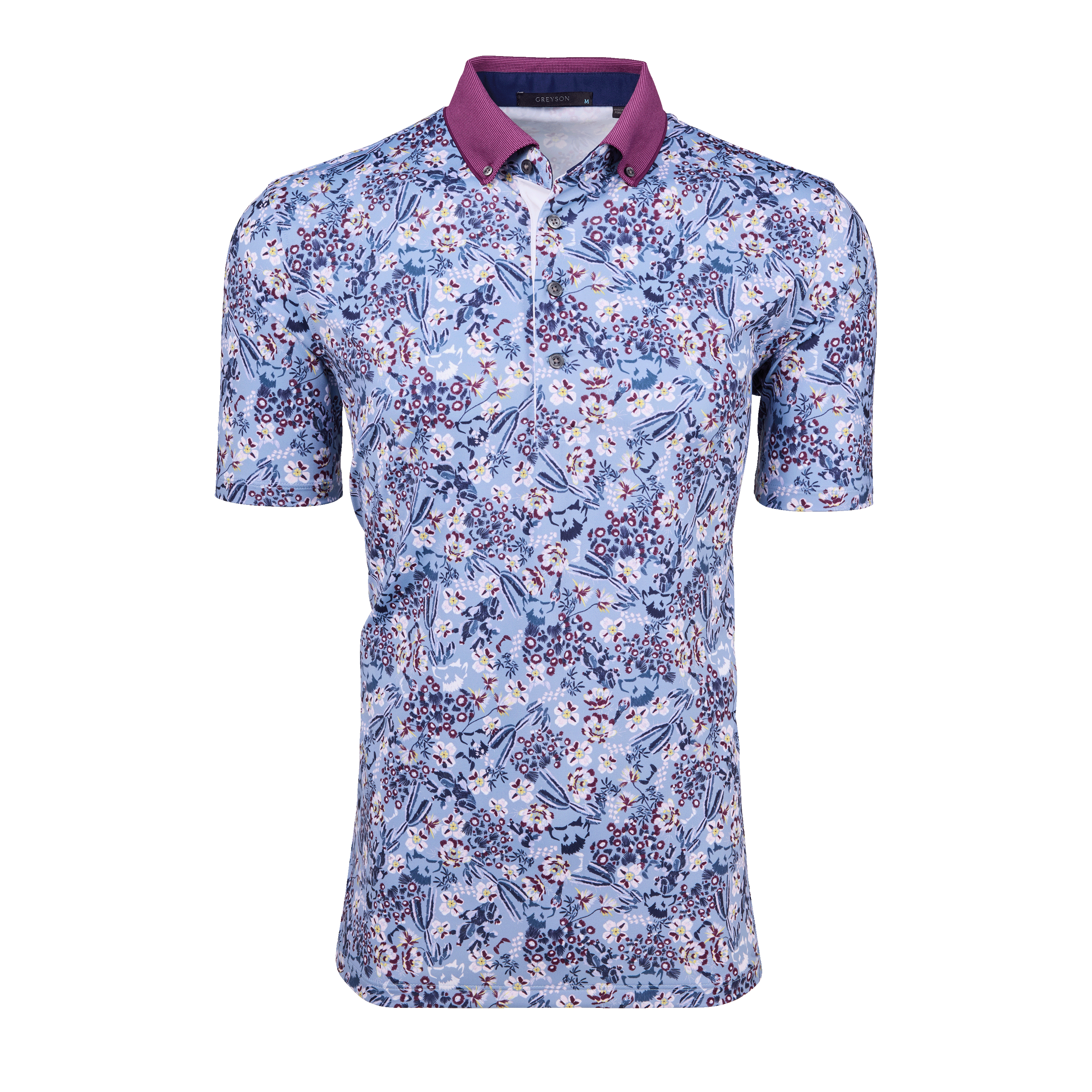 Mens Desert Floral Short Sleeve Polo - Performance Polo with Button ...