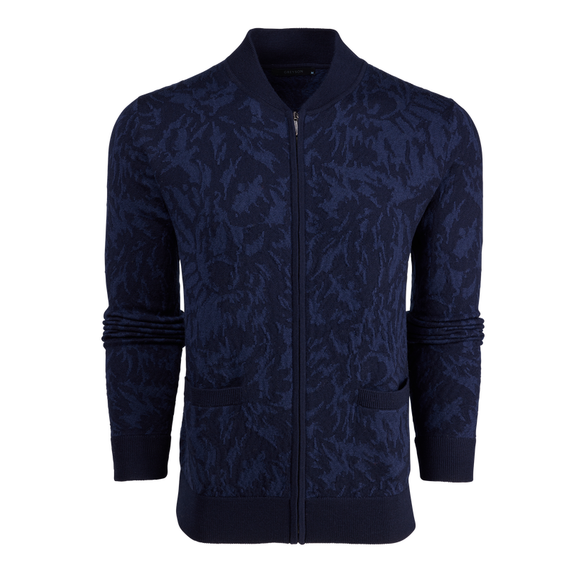 Mens Midas Wolf Sagaponack Full-Zip Sweater - Lightweight Merino Wool ...