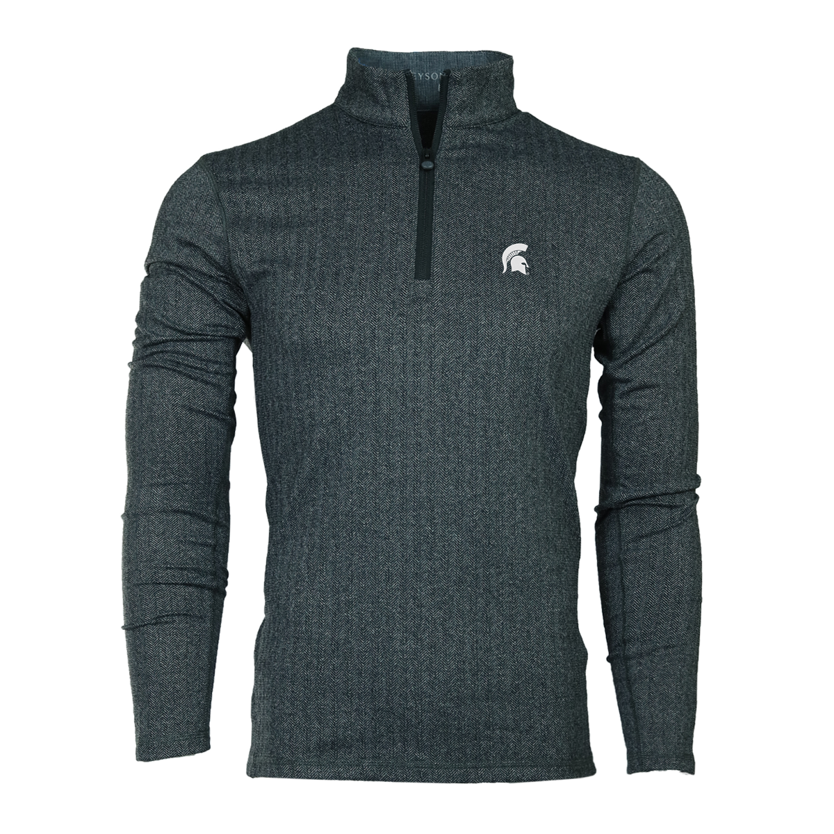 Mens Michigan State Spartan Herringbone Tate Quarter-Zip | Greyson ...